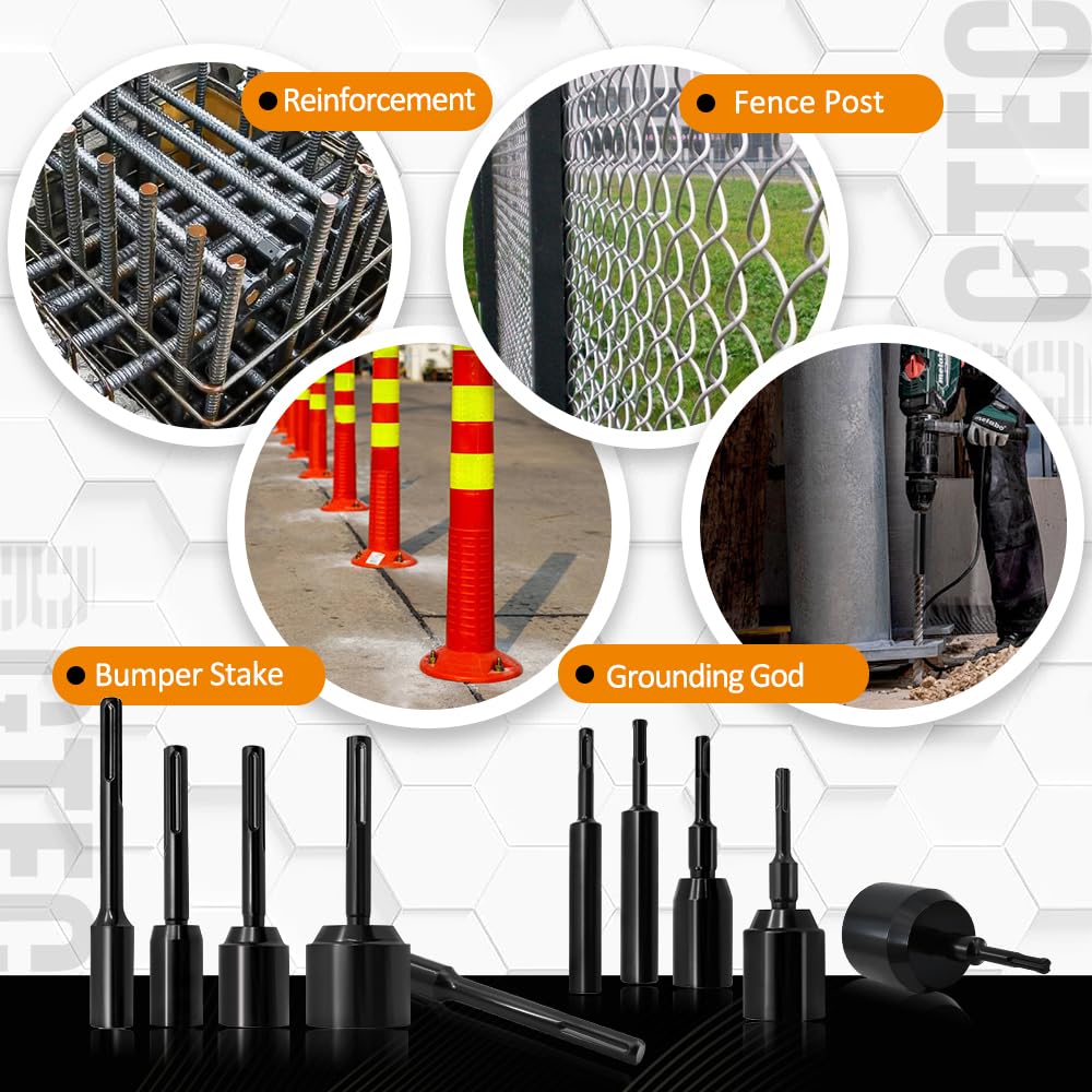 Snapklik.com : Ground Rod Driver Bit- 2pcs 2-1/2" SDS Plus Grounding ...