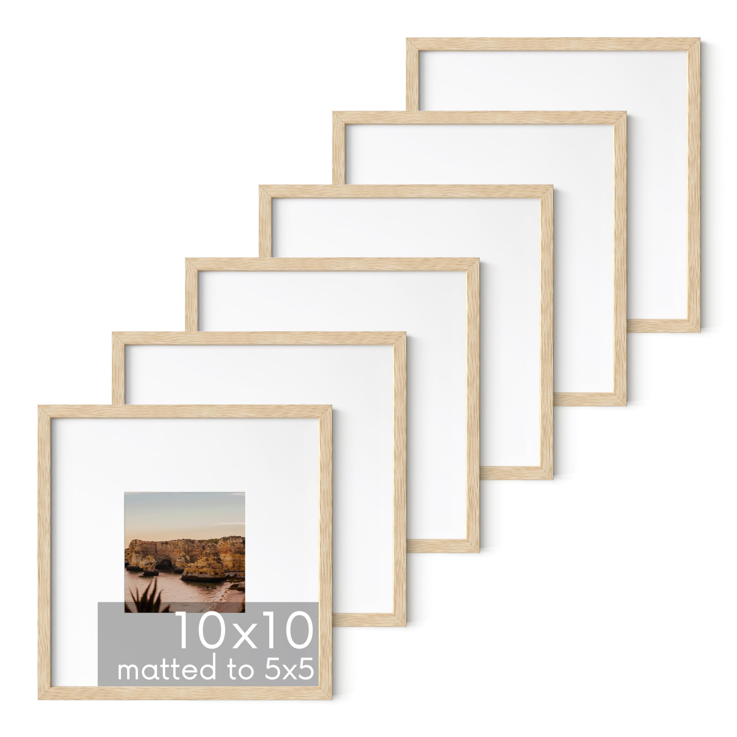 Amazon.com - HAUS AND HUES Modern Oak Wood Picture Frame, Beige, 10x10 ...