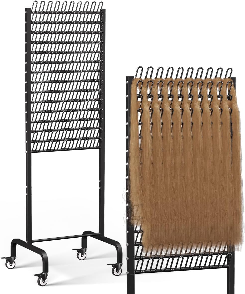 Amazon.com: Braiding Hair Rack, 144 Pegs Wooden Hair Braiding Rack with ...