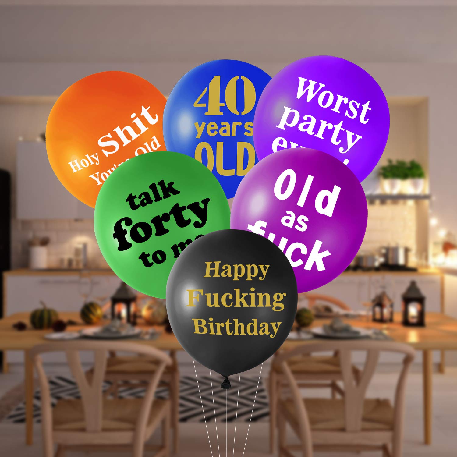 TUPARKA 18 PCS 40th Birthday Balloons Funny Rude Birthday Balloons ...
