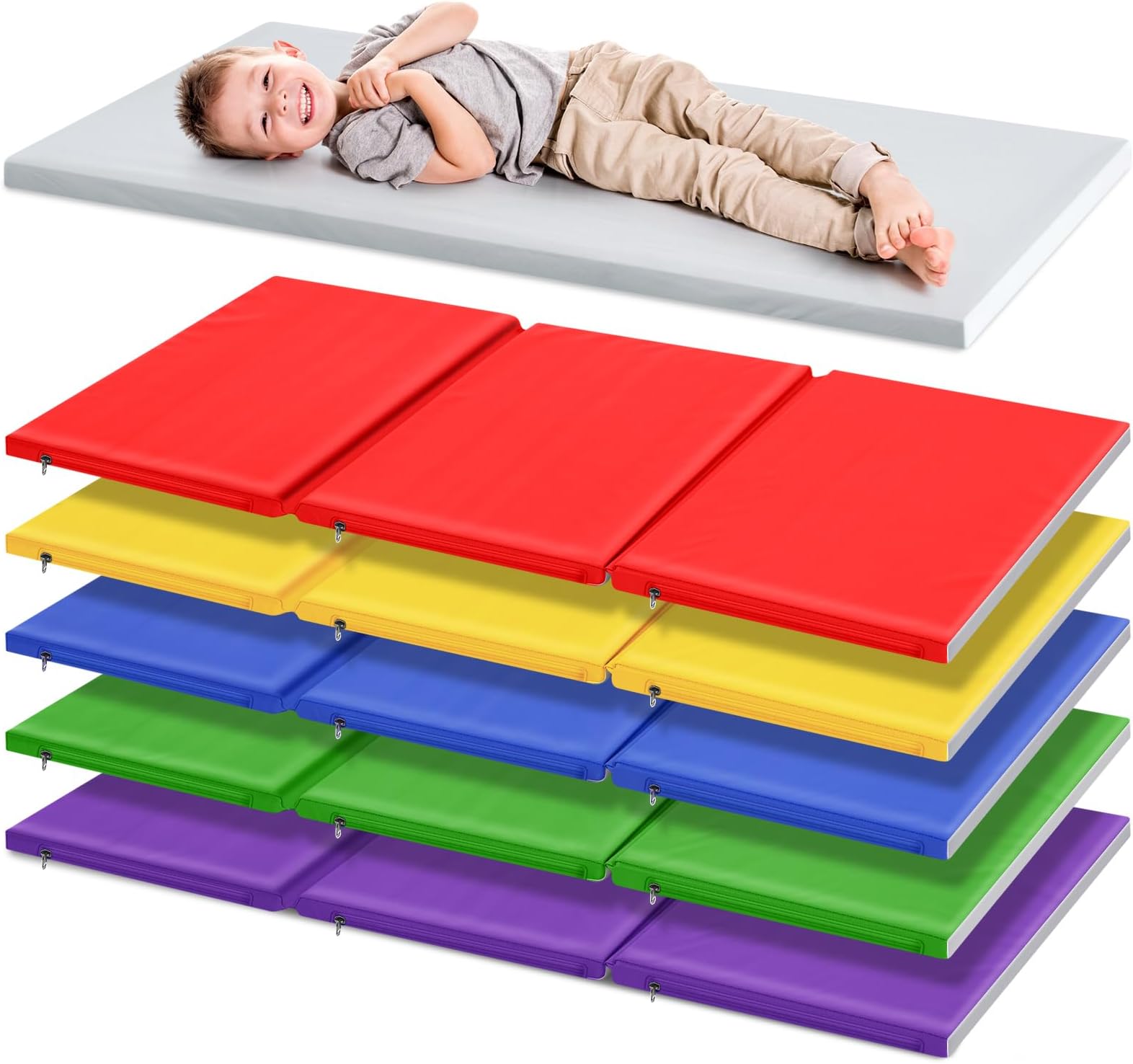 Amazon.com: Wesiti 5 Pcs 3 Fold Daycare Nap Mats 1'' Thick Nap Mats for ...