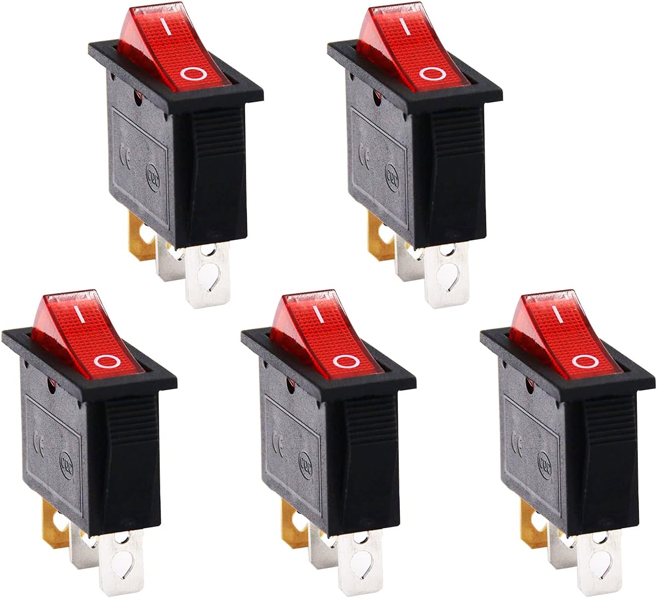 15A 250V/20A 125V 3 Pin AC Rocker Switch KCD3 Switch 5 Pcs : Amazon.co ...