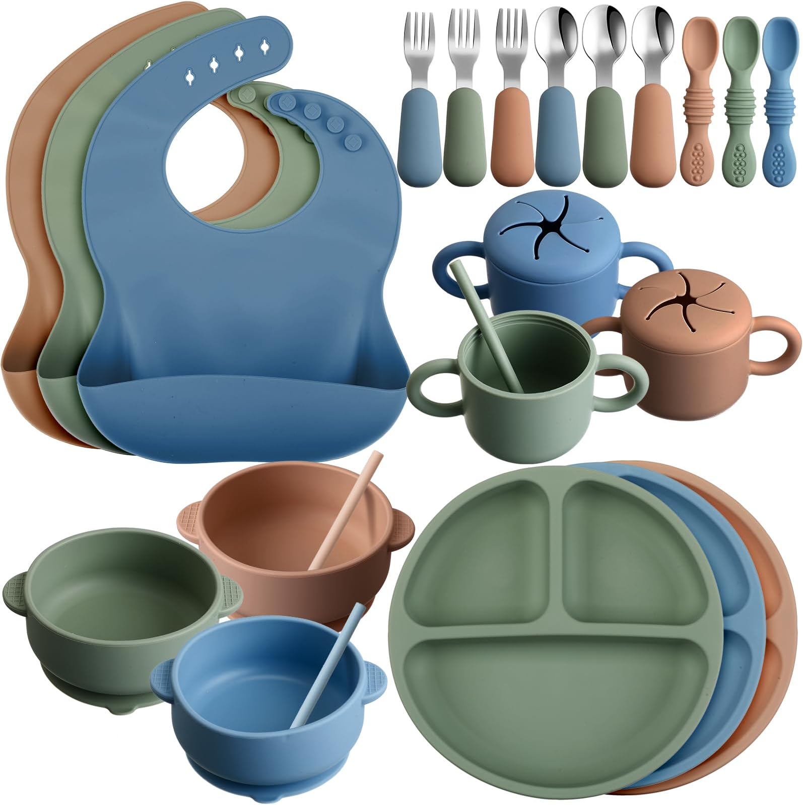 Amazon.com: 24 Pack Silicone Baby Feeding Set Baby Led Weaning Supplies ...