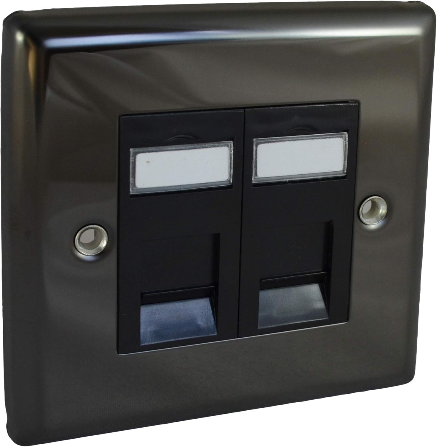Twin RJ45 Network Ethernet Data Sockets in Varilight XIG2 Iridium Black ...