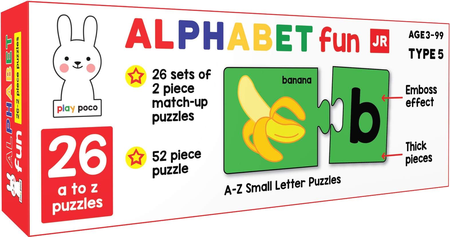 Buy Play Poco Alphabet Fun Type 4 - 52 Piece Alphabet Matching Puzzle ...