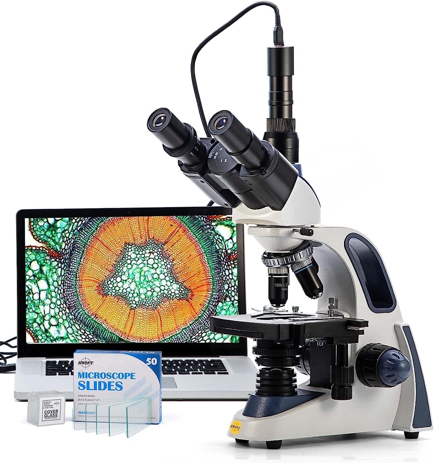 Amazon.com: AmScope T490B-5MT Digital Compound Trinocular Microscope ...