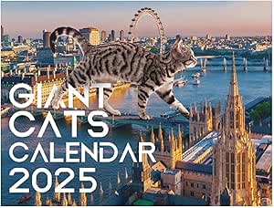 Giant Cats Calendar 2025 Funny Cat Wall Calendar 2025 Urban Big Cat ...