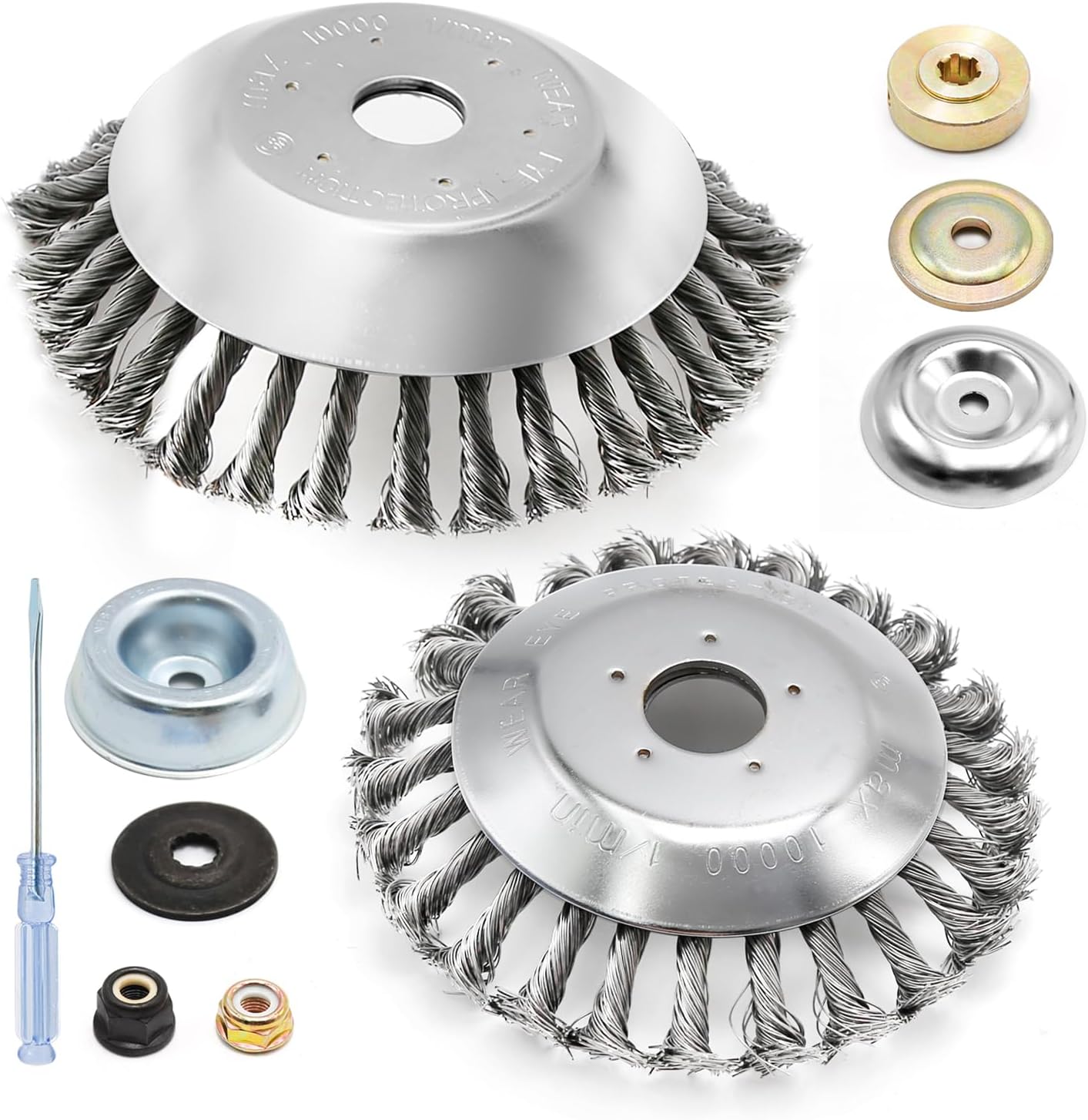 Amazon.com: ZUDKSUY 6inch and 8inch Steel Wire Rotary Weed Brush Cutter ...