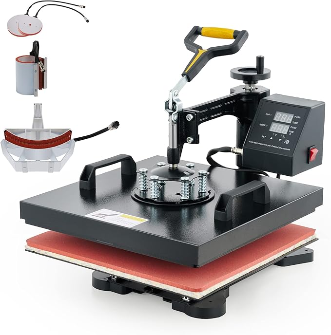 CREWORKS Heat Press Machine 38 X 38 cm 5 in 1 Multifunctional Heat ...