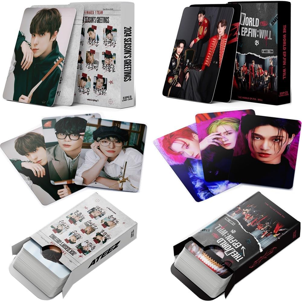 Amazon.com: 2Pack/110PCS ATEEZ Photocards,ATEEZ Lomo Card,ATEEZ New ...