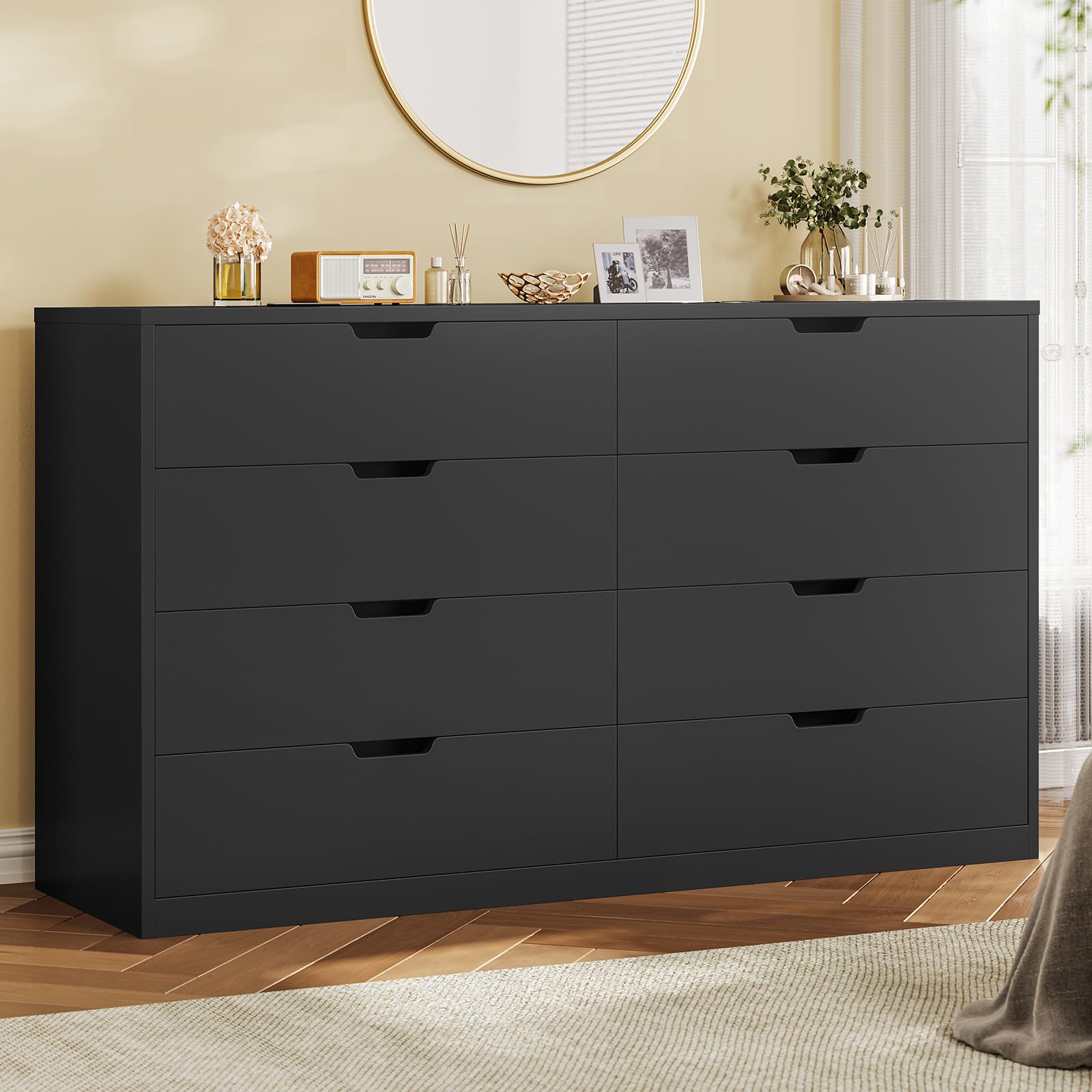 Amazon.com: BTHFST 8 Drawers Black Dresser for Bedroom, Modern Wood ...