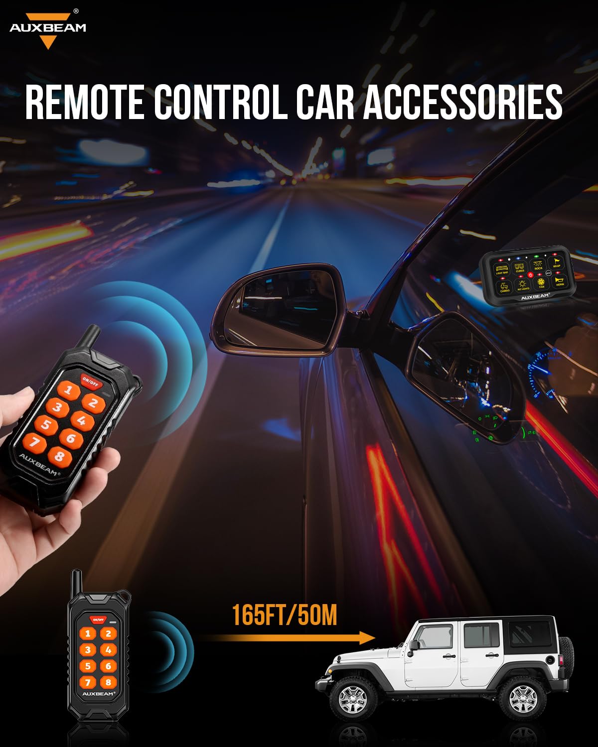 Snapklik.com : Auxbeam Wireless Remote Control For 8 Gang Switch Panel ...