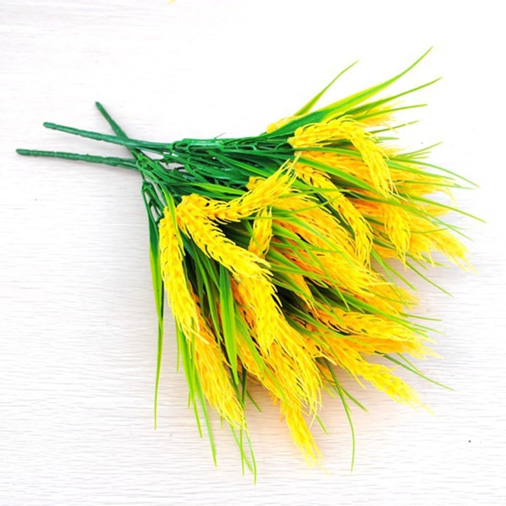 Amazon.com: 2 Pcs Artificial Golden Wheat/Artificial Rice Seedlings ...