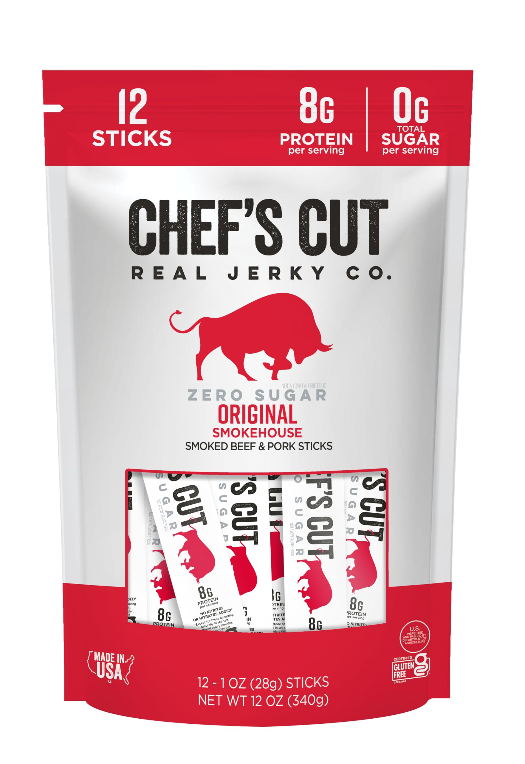 Buy Chef's Cut Smoked Zero Sugar Beef and Pork Jerky Snack Sticks ...