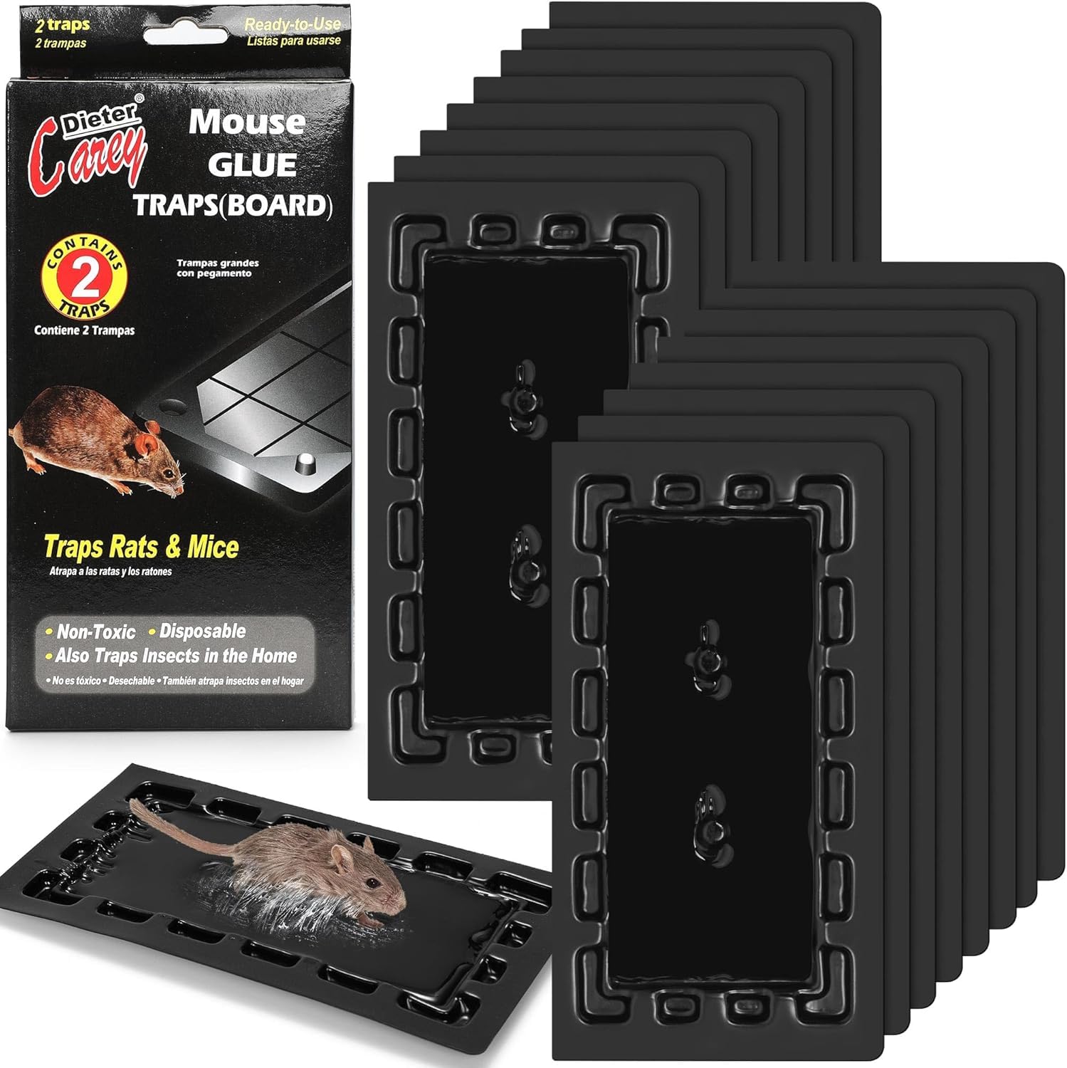 12 Pack - 24 Traps Sticky Mouse Traps - Heavy Duty Rat Trap for Home ...