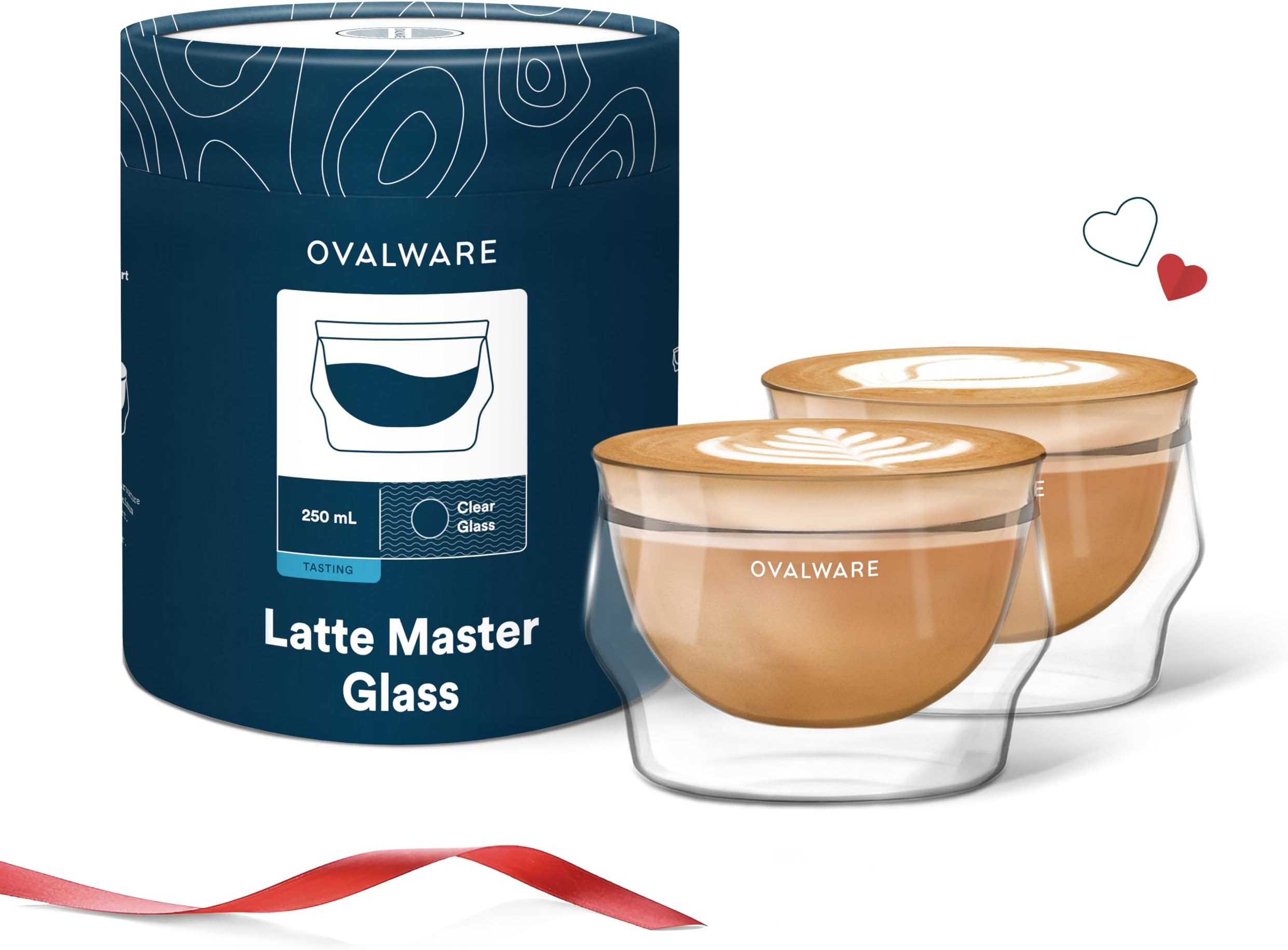 Amazon.com | De'Longhi DeLonghi Double Walled Thermo Latte Glasses, Set ...