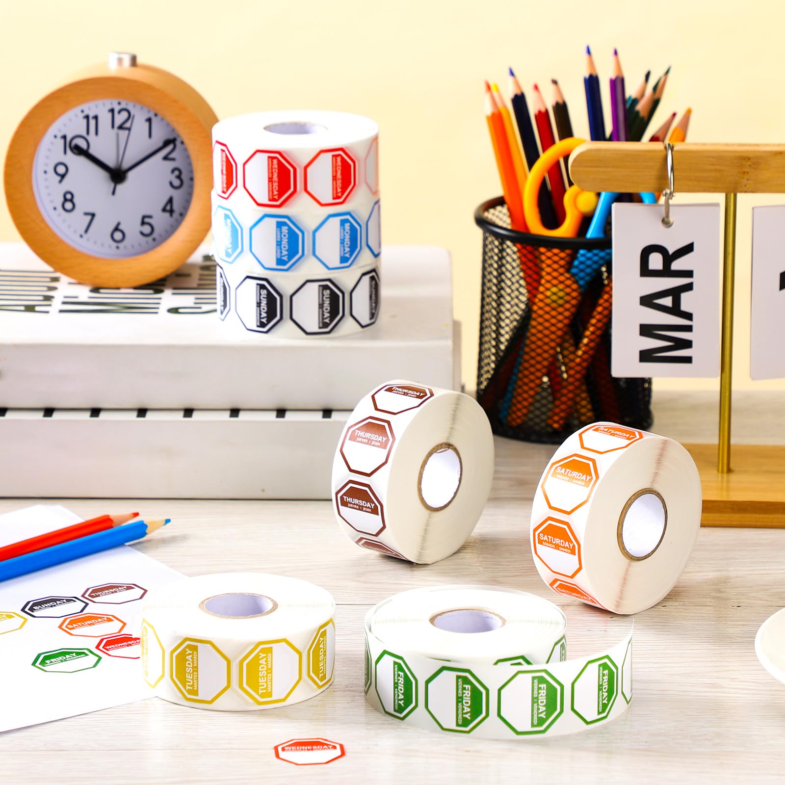 Snapklik.com : Sayglossy 7000 Pcs Day Of The Week Labels Food Labels ...