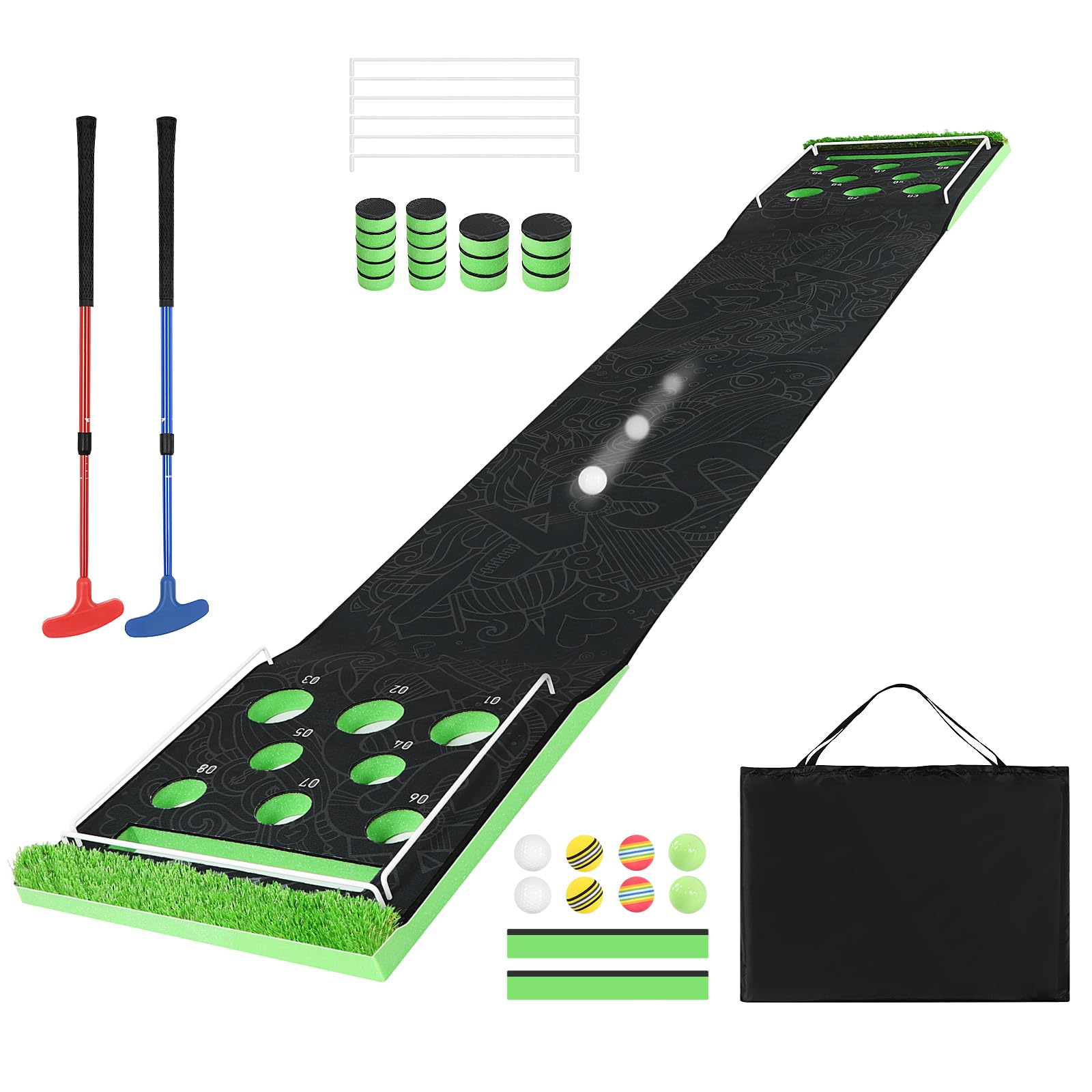 Snapklik.com : Golf Pong Game Set Putting Green 10.1 Ft Indoor Golf ...