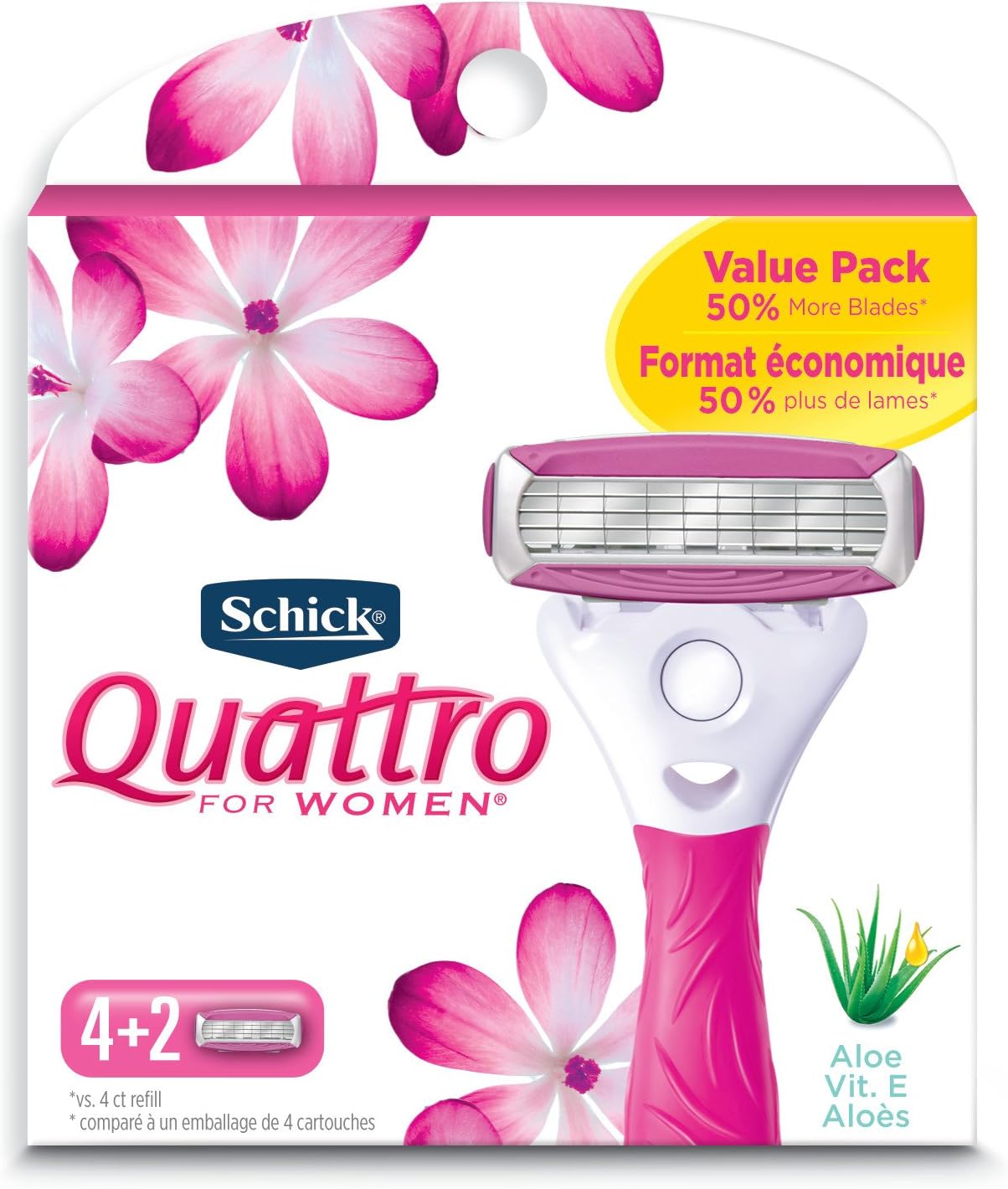 Amazon.com: Schick Quattro Womens Ultra Smooth Razor Blade Refills for ...