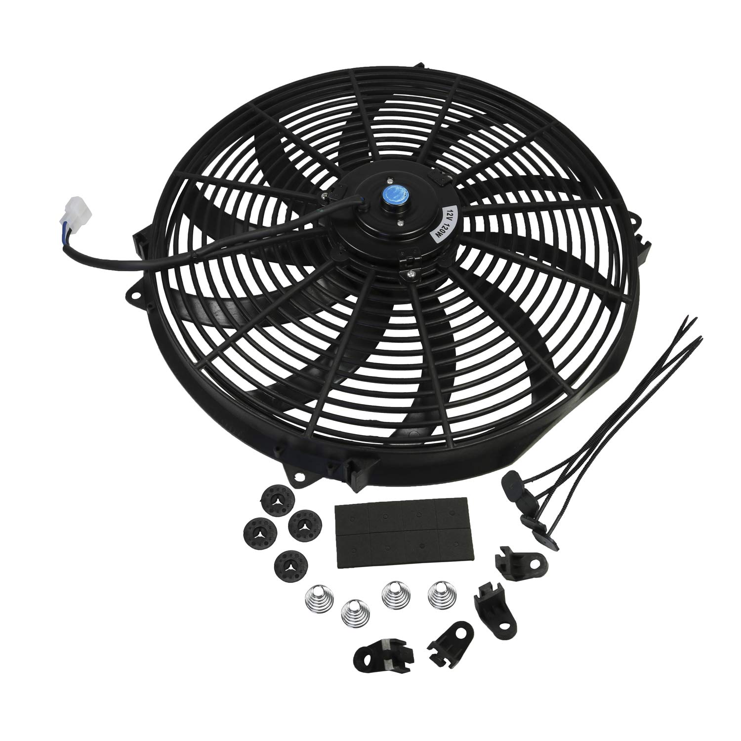 JDMSPEED New Universal Slim 16" Inch 12V Pull 1500 CFM Radiator Cooling ...