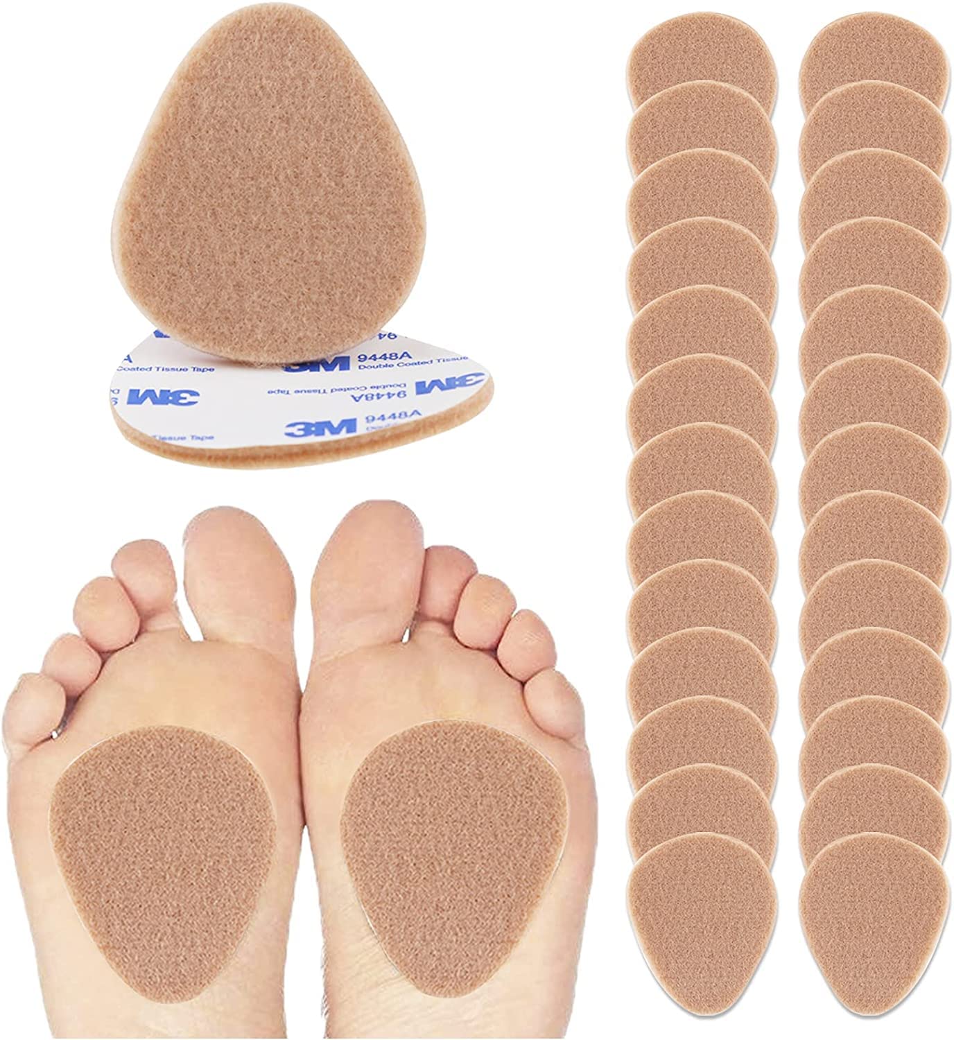 Metatarsal Felt Foot Pads 12 Pairs 24 Pieces Ball Of Foot | Desertcart ...