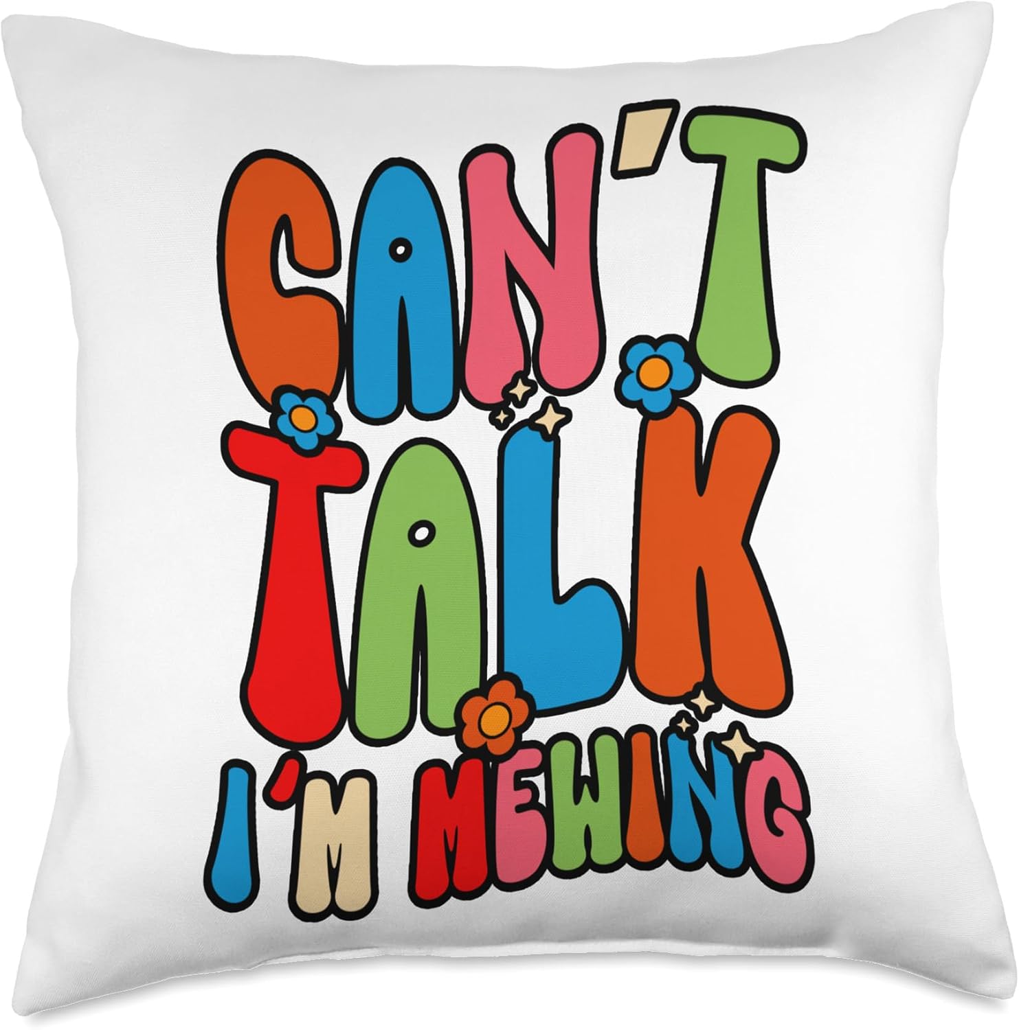 Amazon.com: Can't Talk Im Mewing Meme Facial Tongue Posture Meme Throw ...