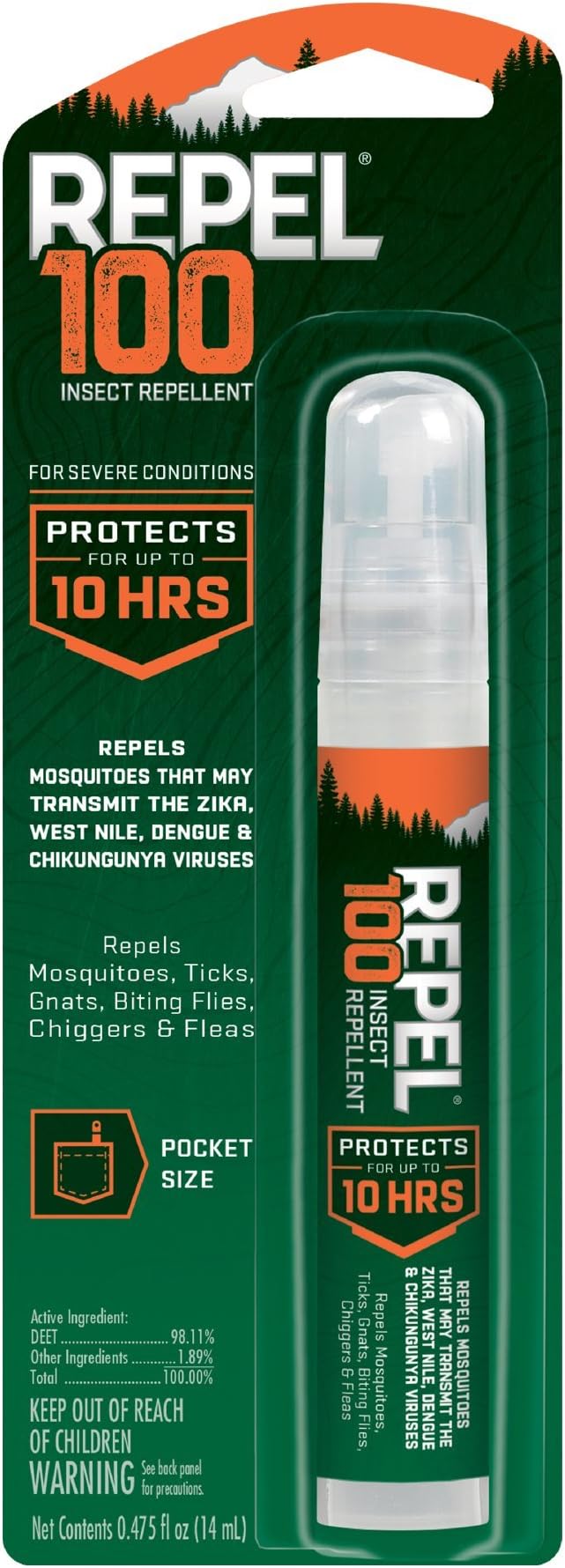 Amazon.com : Repel 100 Insect Repellent 0.475 Ounces, Pen-Size Pump, 10 ...