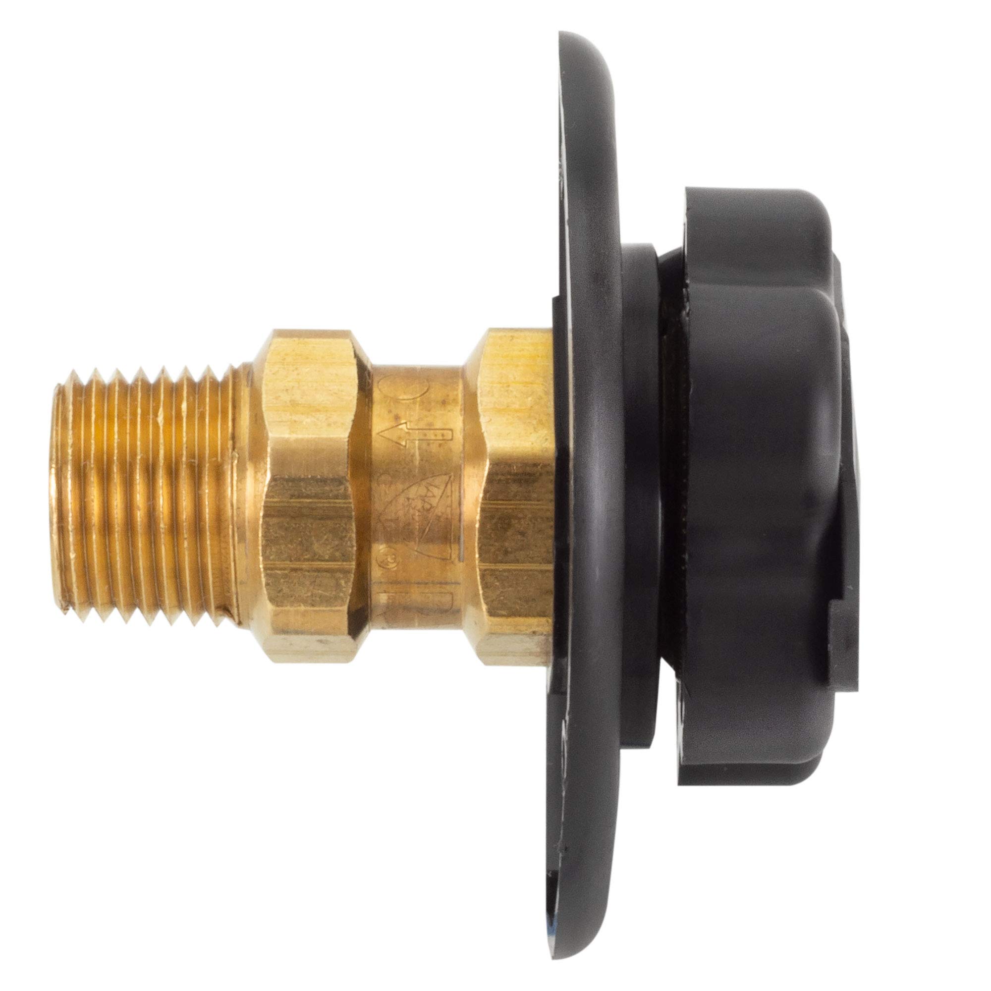 RecPro RV City Water Fill Inlet | Black | Optional Hose Elbow | Flange ...