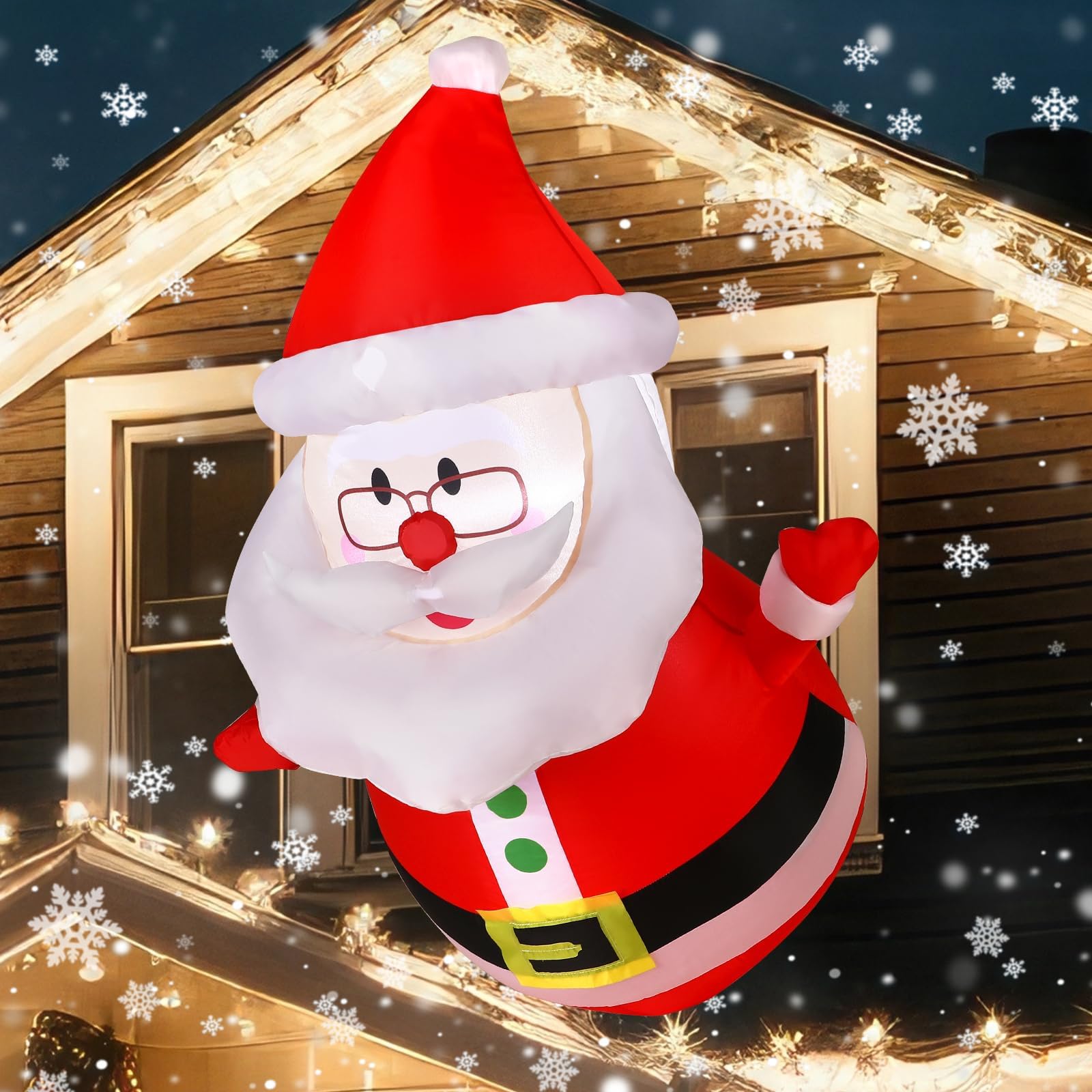 Amazon.com: 9 Foot Long Christmas Inflatable Santa Claus Reindeer in ...