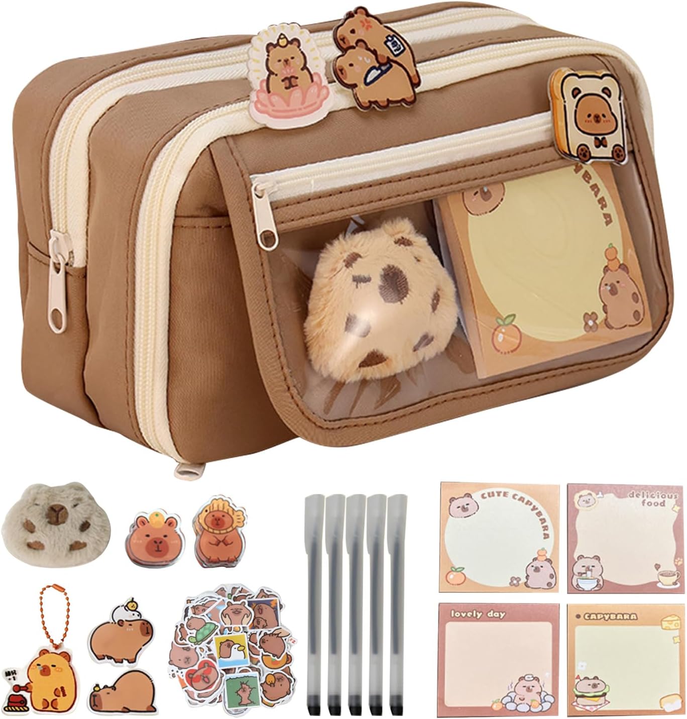 colatry Cute Capybara Pencil Case, Wide Opening Mouth Pencil Pouch with ...