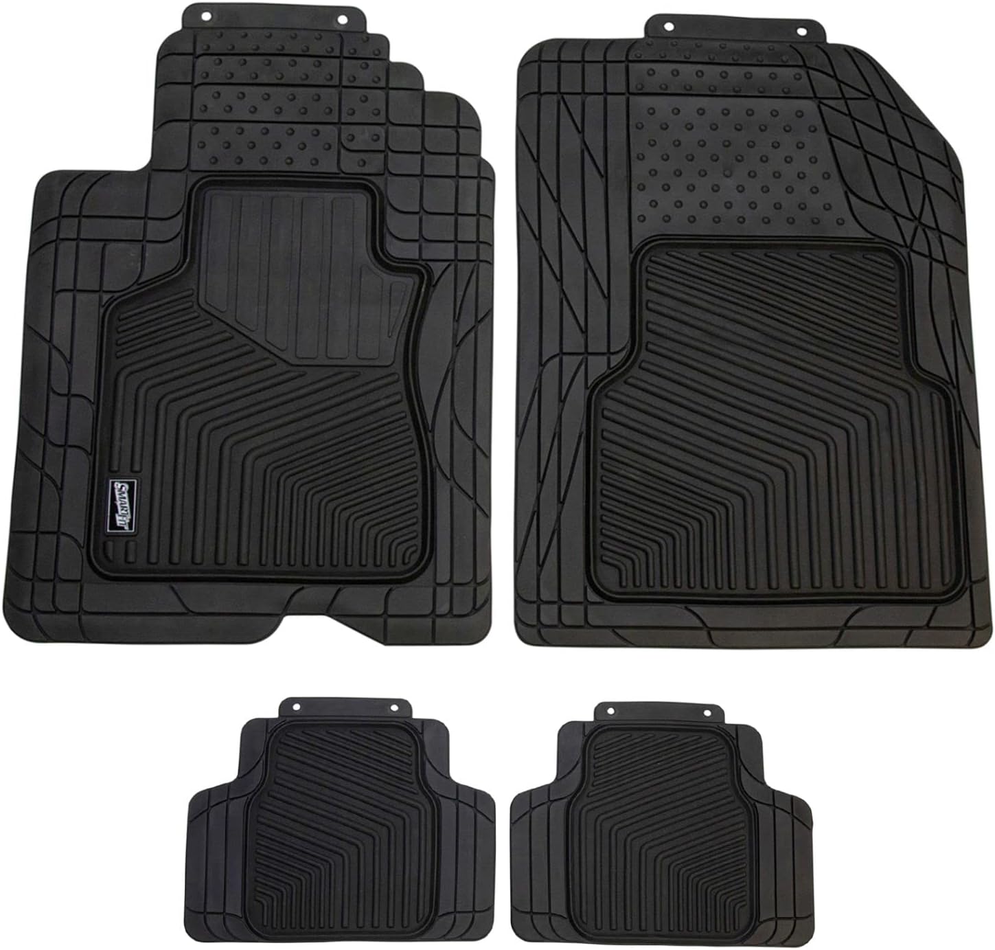 Amazon.com: Black Rubber Floor Mat Set of 4 : Automotive