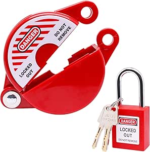 ZHMEINA Gate Valve Lockout with Safety Padlock, 1 Set Hose Bib Lock for ...