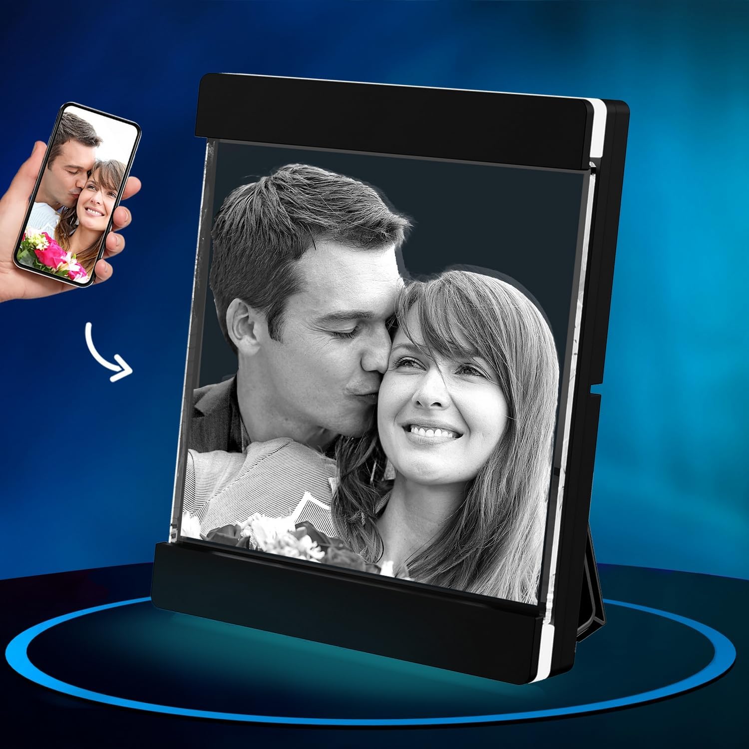 Amazon.com: ArtPix 3D Crystal Photo Frame with LED Lights, Customized ...