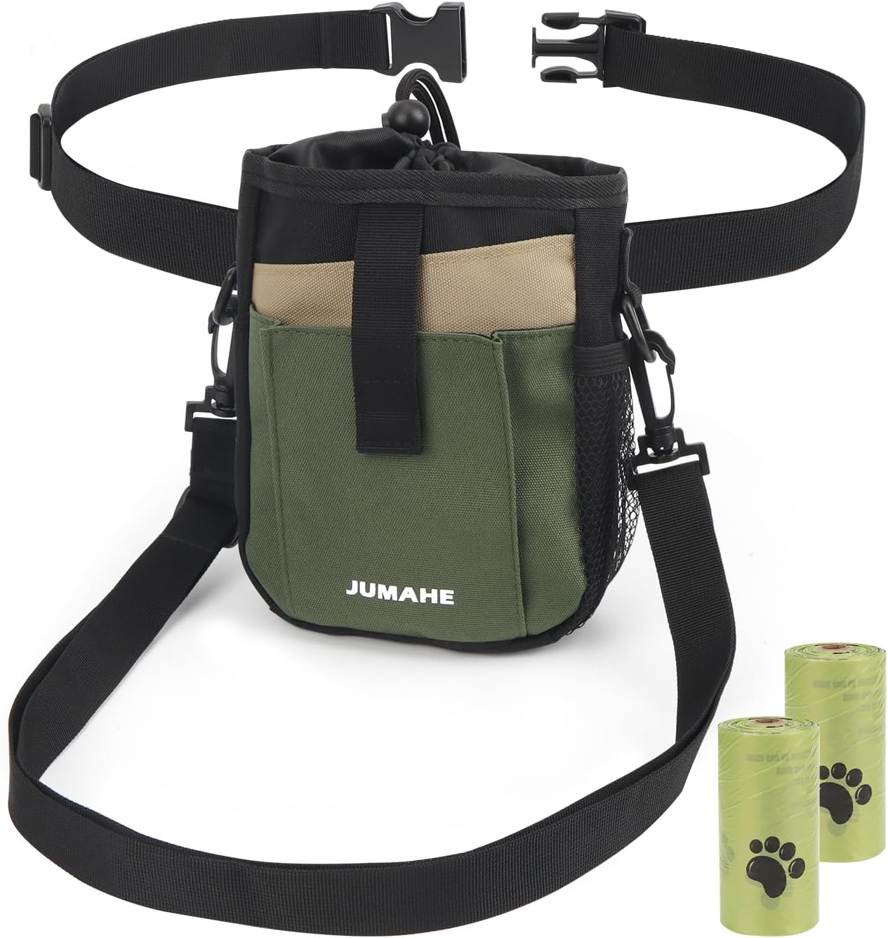 lanktoo Dog Treat Pouch Bag with Poop Bag Holder, Waterproof Puppy ...