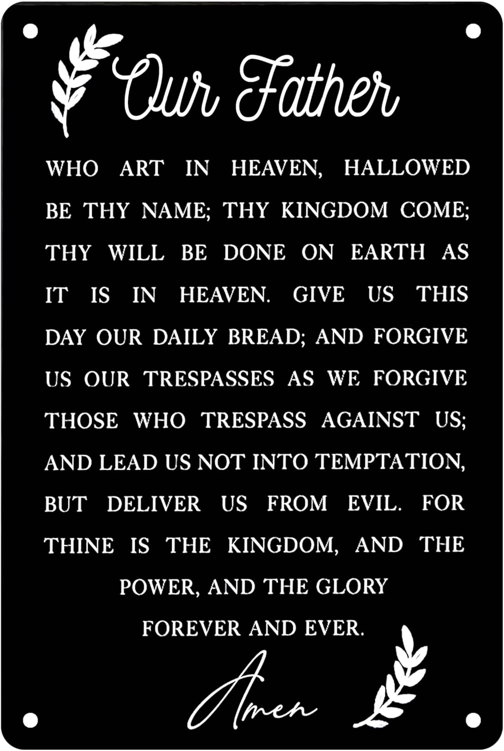 Amazon.com: Motivational the Lord's Prayer Tin Sign,Our Father Who Art ...