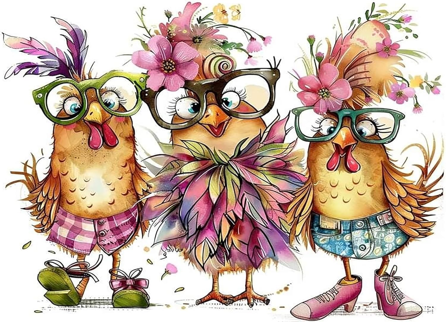 Amazon.com: KINPLUB Hens Diamond Painting Kits for Adults, Chicken 5D ...