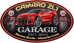 Amazon.com - 2016 2017 2018 Camaro ZL1 ZL-1 GARAGE SIGN Wall Art ...