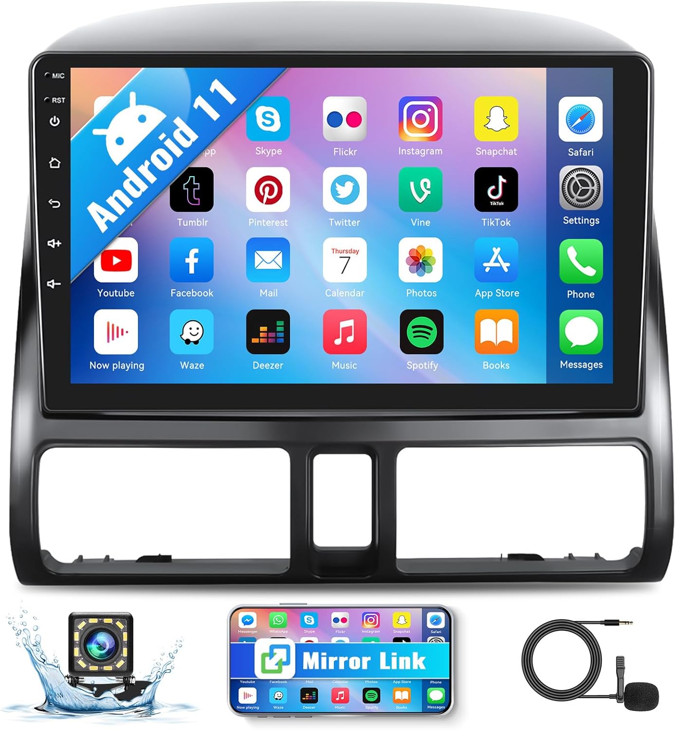 Amazon.com: SIXWIN Android 10.0 Car Stereo for CRV 2002 2003 2004 2005 ...