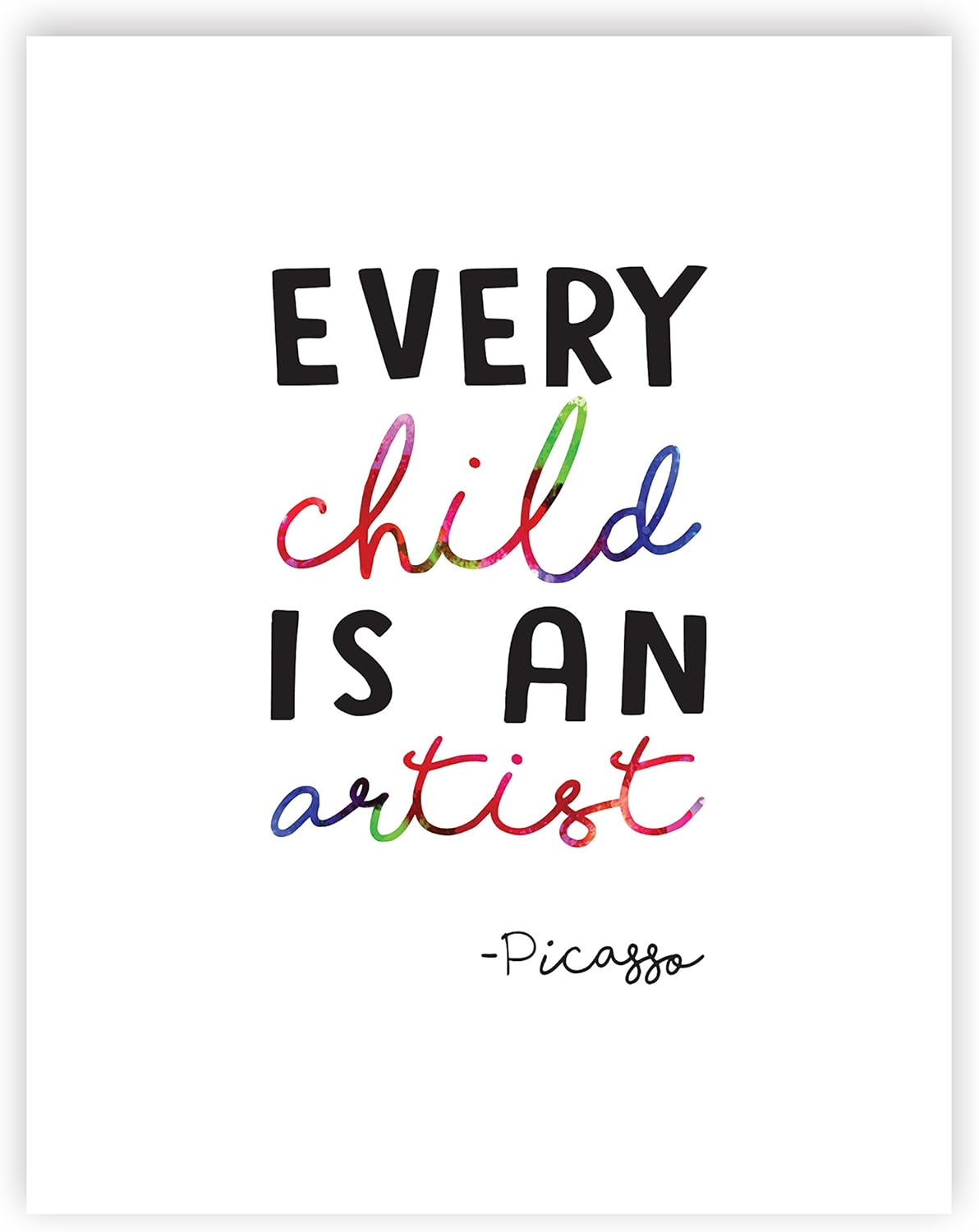 Amazon.com: Quotes for Kids Art Display Every Child is an Artist Pablo ...