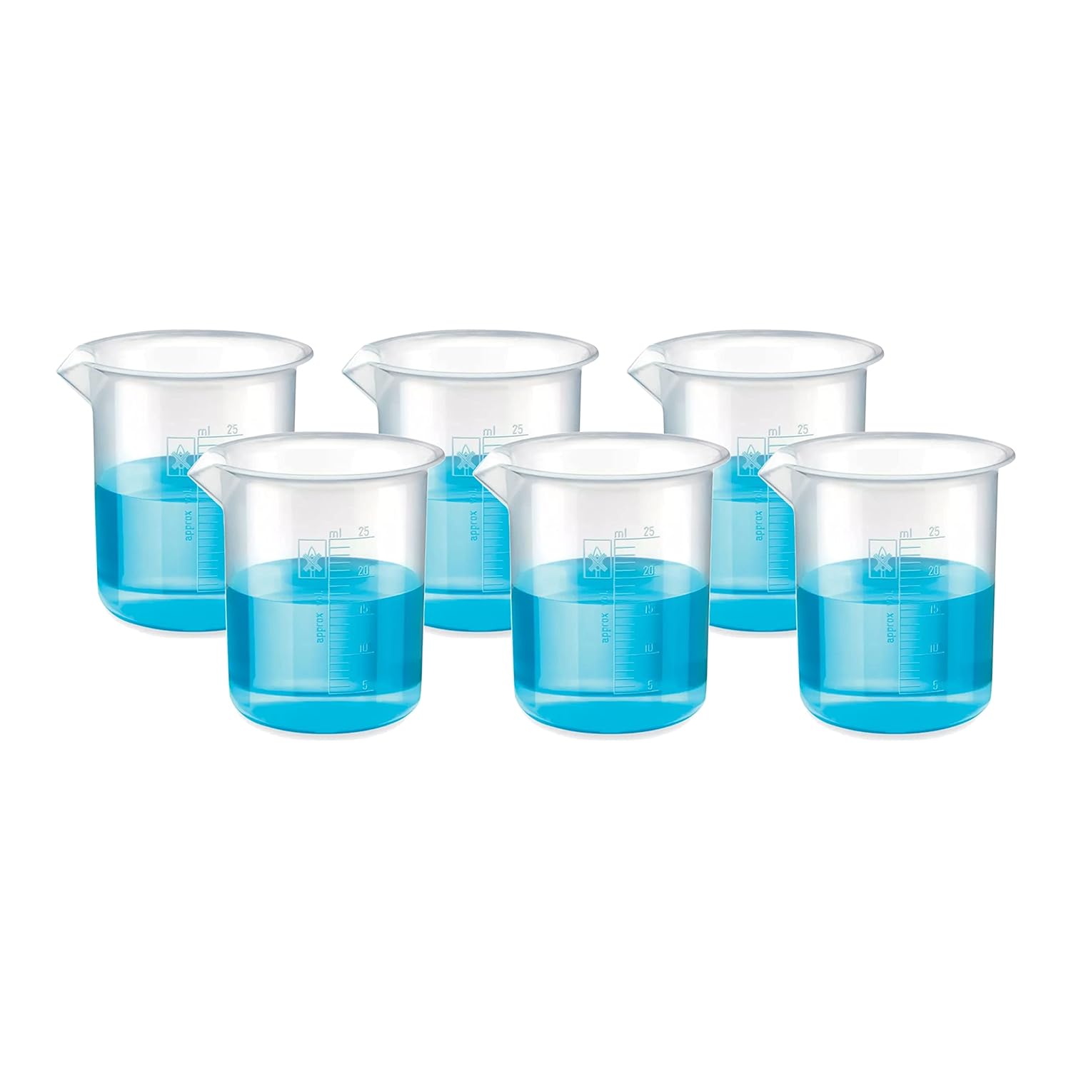 Bello Polypropylene Plastic Beaker 25 ml with Graduation Marks, Pack of ...