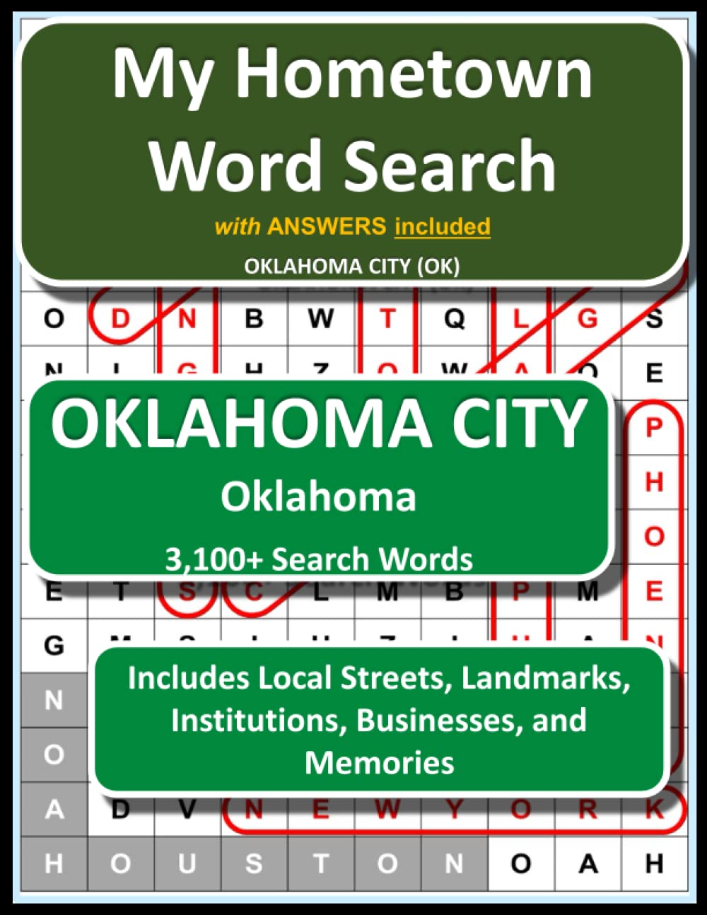 My Hometown Word Search with ANSWERS included - OKLAHOMA CITY (OK ...