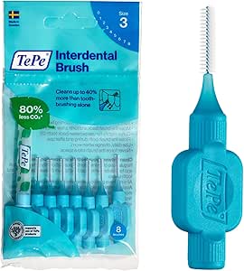 TePe Interdental Brush, Original, Blue, 0.6mm/ISO 3, 8pcs, Plaque ...