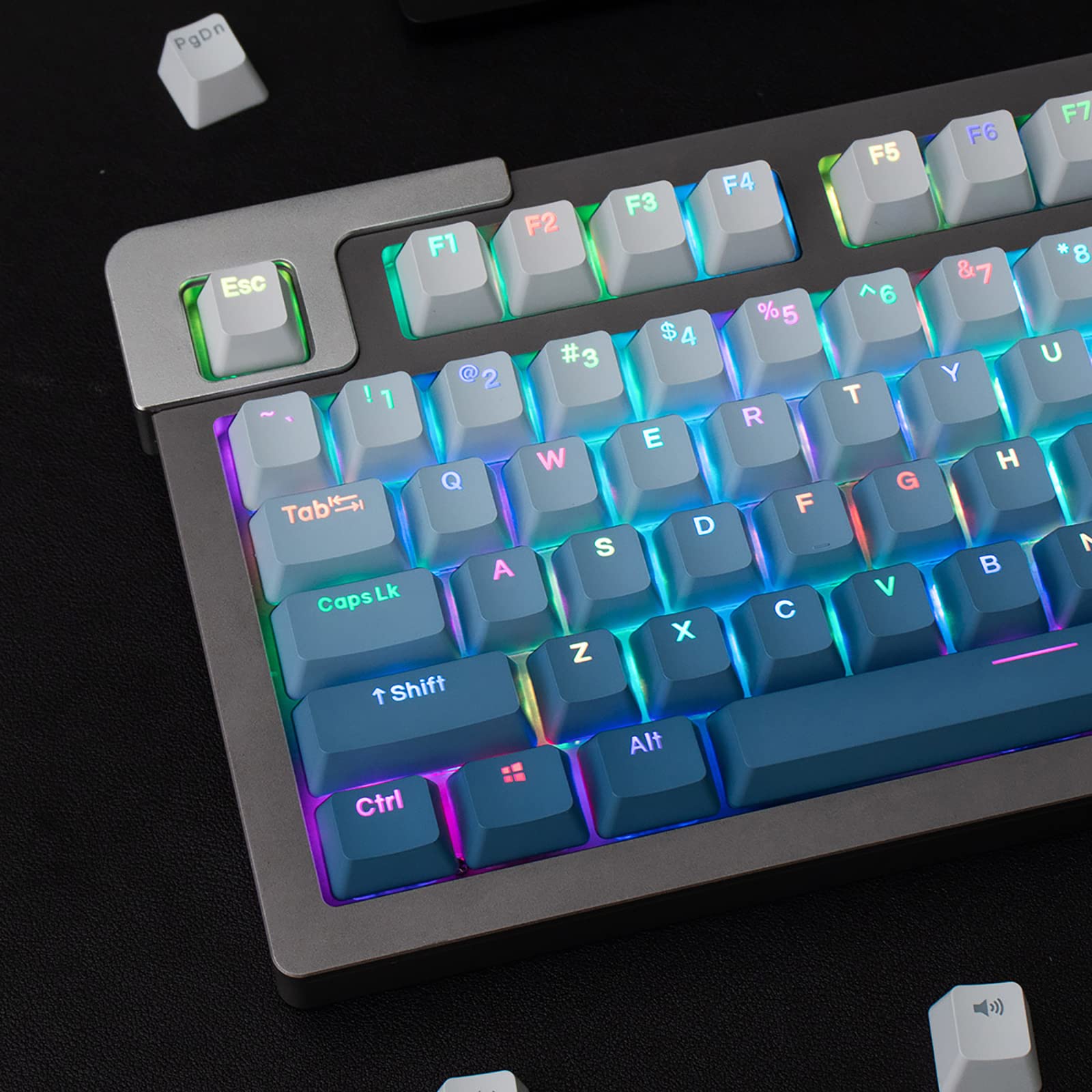 Amazon.com: Shine Through Keycaps 123 Keys Doubleshot PBT Gradient ...