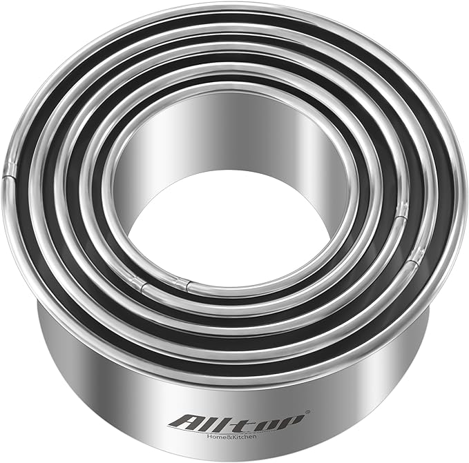 Amazon.com: ALLTOP 5 Pcs Round Biscuit Cutter-Stainless Steel Baking ...