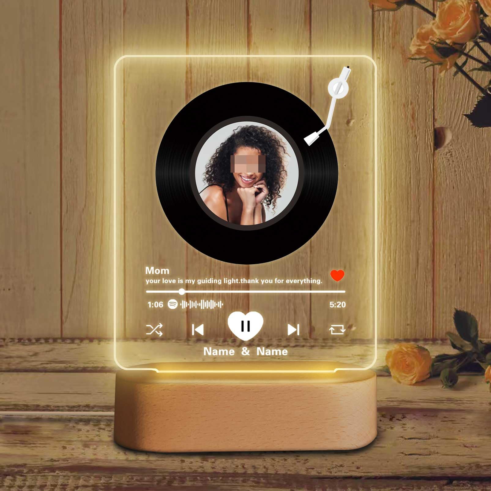 Dicodes Personalized Song Night Light Gift with Photo Customized ...