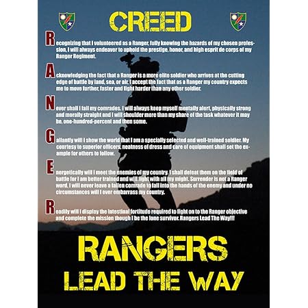 Amazon.com: Army Rangers Creed Poster 18x24 US Military Gifts Ranger ...