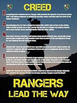 Amazon.com: CYOIDAI Rangers Creed Poster Army Poster US Army Rangers ...