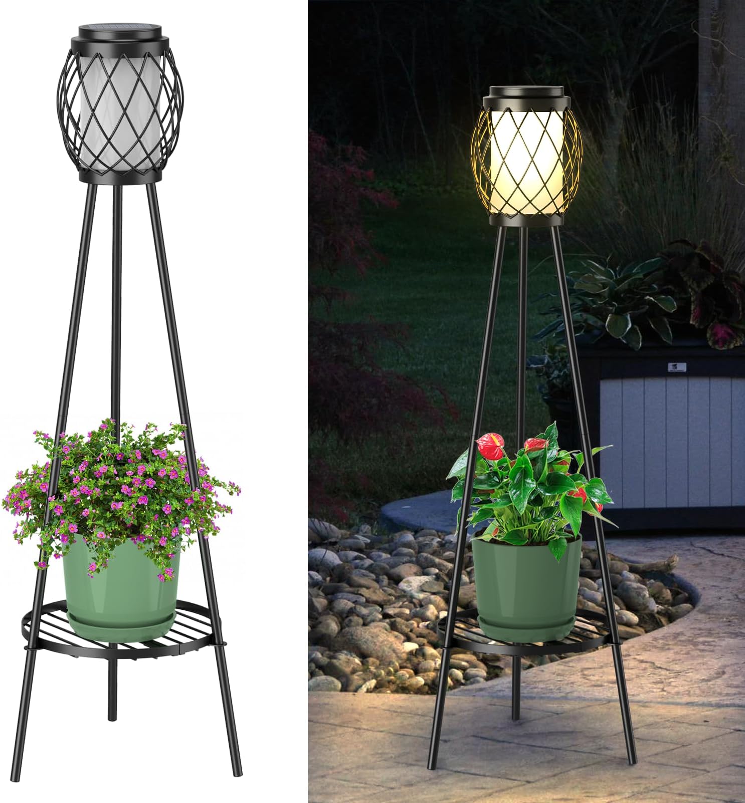 TOOTOO STAR Outdoor Metal Solar Floor lamp, Outdoor Waterproof Solar ...