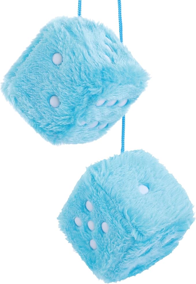 Amazon.com: Fuzzy Dice for Car Mirror, Pair of Retro 2.75” Fuzzy Dice ...