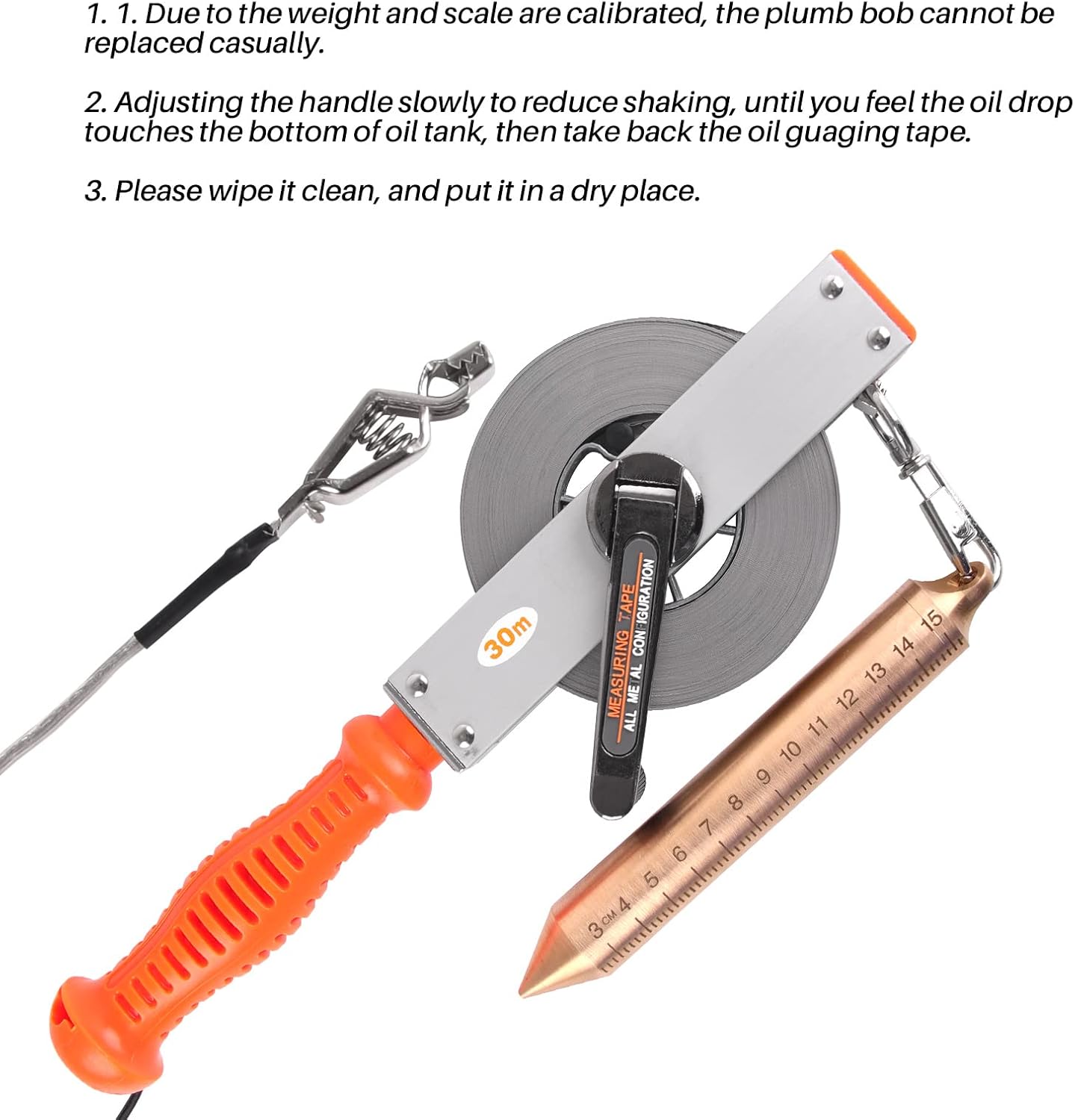 Buy Oil Gauging Tape with 560g/20oz Plumb bob, Explosion-Proof Oil Tank ...